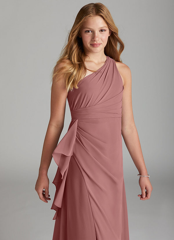 Azazie Maive Junior Bridesmaid Dress in Desert Rose | Azazie