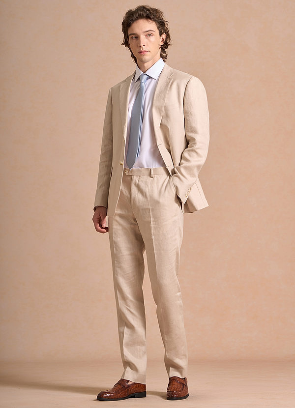 Harrison Tan 100% Linen Suit | Suit Sets |Azazie