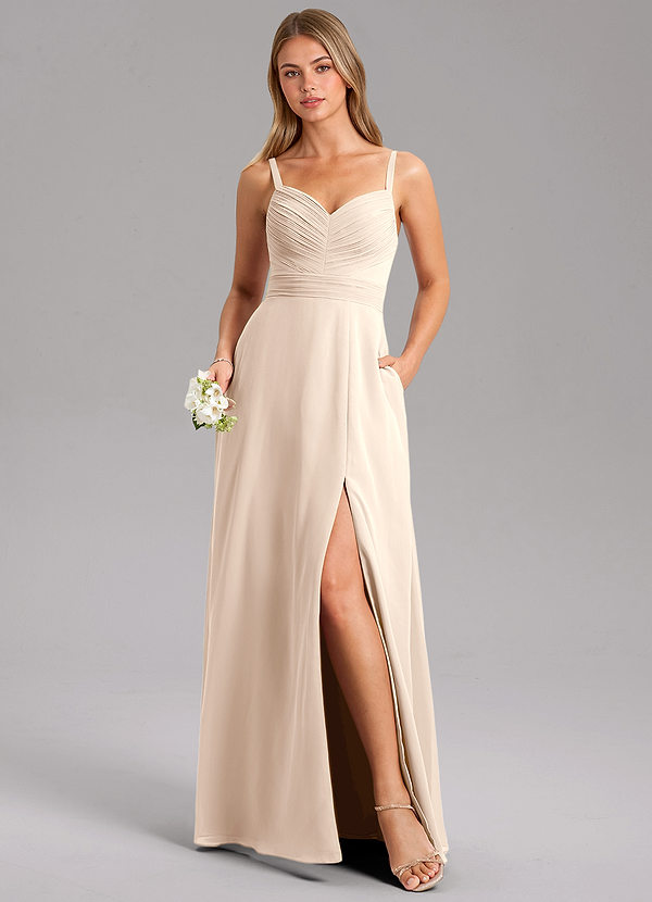 Azazie Terese White Alabaster Bridesmaid Dresses | Azazie