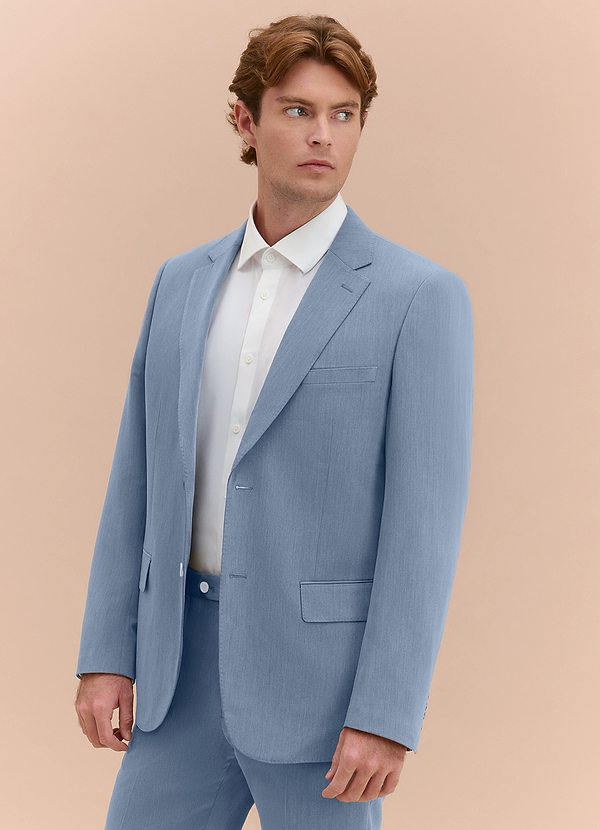 William Dusty Blue Comfort Blend Suit Jacket | Slim Regular Suit ...