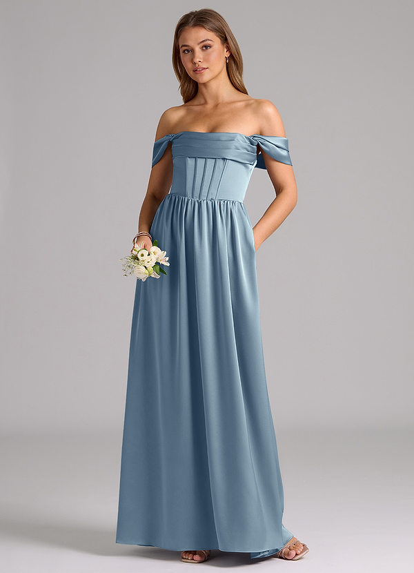 Azazie Hattie Dusty Blue Bridesmaid Dresses | Azazie CA