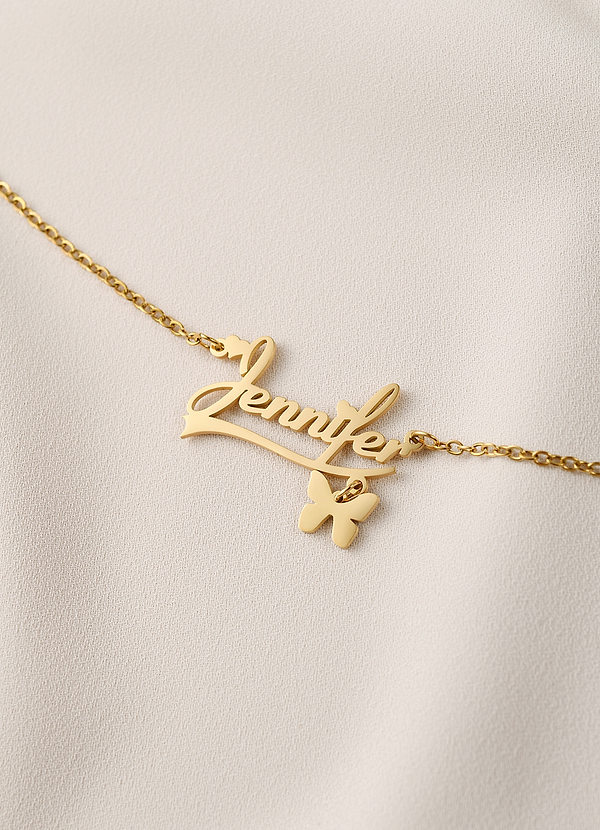 Custom Name Necklace with Butterfly | Azazie CA