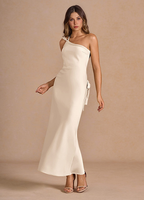 Monroe Cream Maxi Dress | Azazie UK