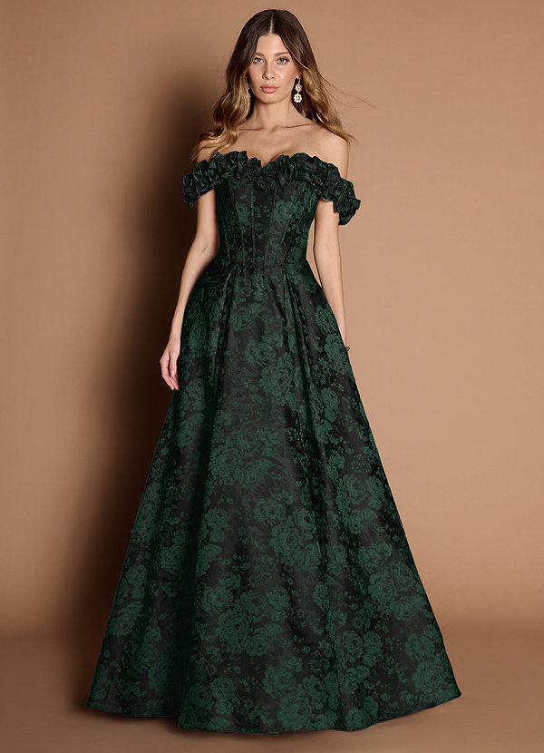 Zora Emerald Black Gown | Azazie UK