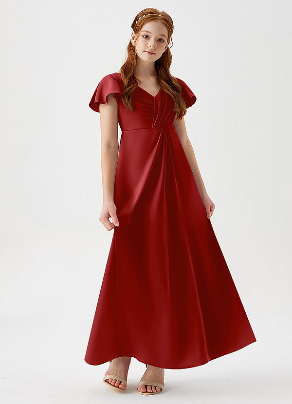 Azazie Soren Junior Bridesmaid Dress in Pomegranate | Azazie