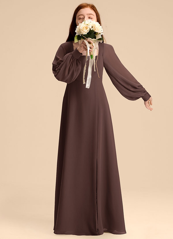Azazie Bondi Junior Bridesmaid Dress in Ganache | Azazie