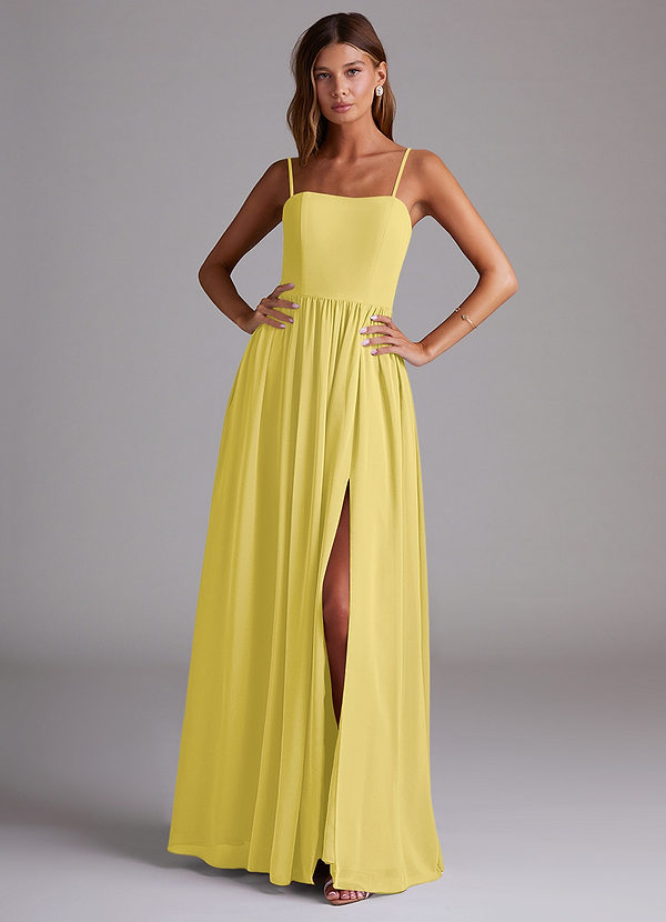 Azazie Calianna Canary Chiffon Bridesmaid Dresses | Azazie