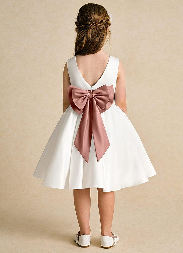Azazie Sosie Ivory Cedar Rose A-Line Pleated Matte Satin Dress | Azazie