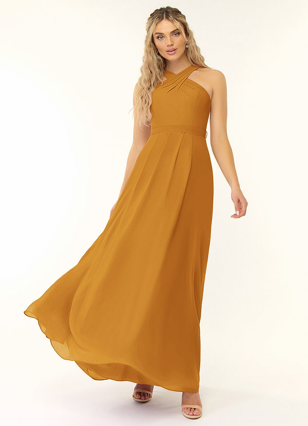 Azazie Dixie Butterscotch Bridesmaid Dresses | Azazie