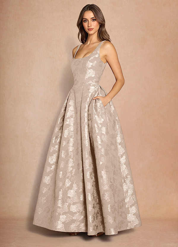 Robe Longue Crème Briac | Azazie