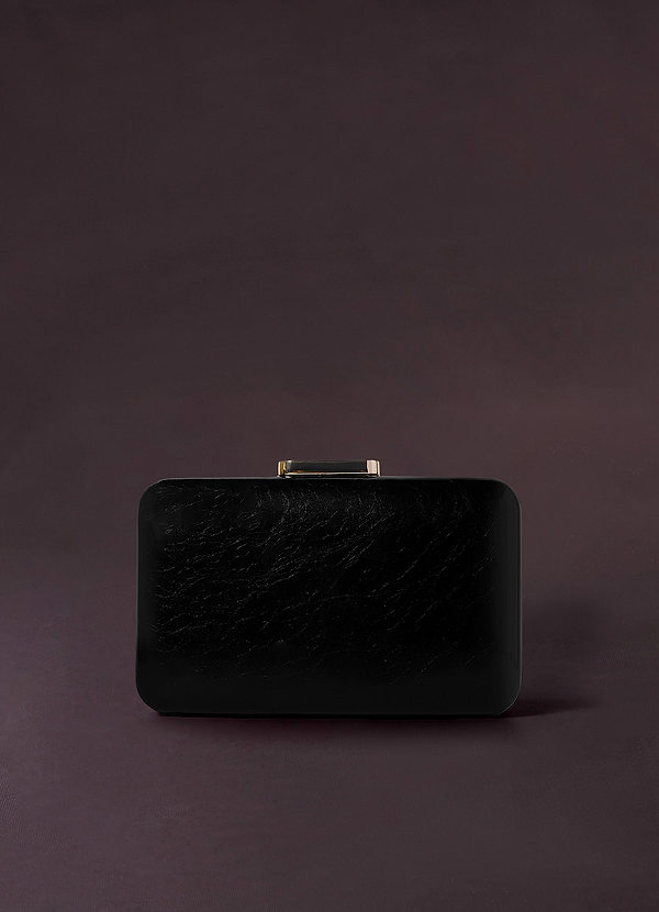 Black Pu Light Print Evening Clutch Bag | Azazie