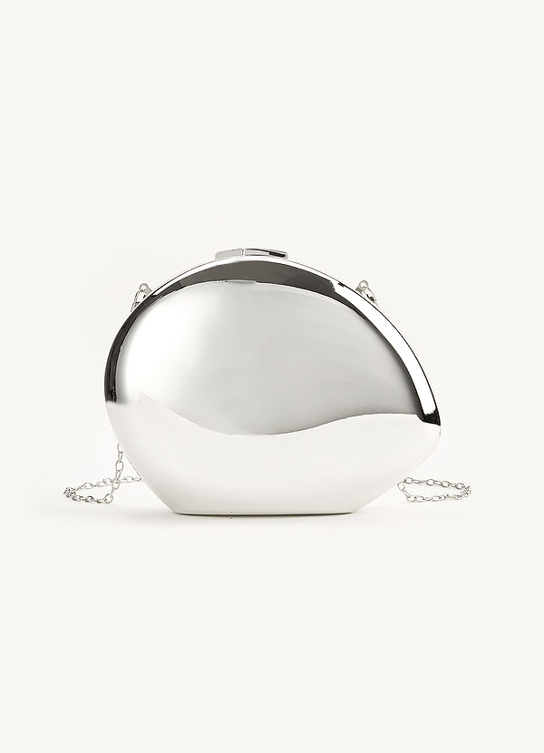 Silver Metallic Mirror Shoulder Bag | Azazie CA