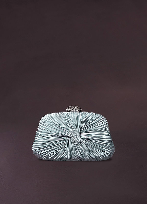 Silver Pleated Dinner Clutch Bag | Azazie