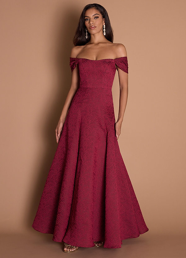 Dannie Cranberry Gown | Azazie CA