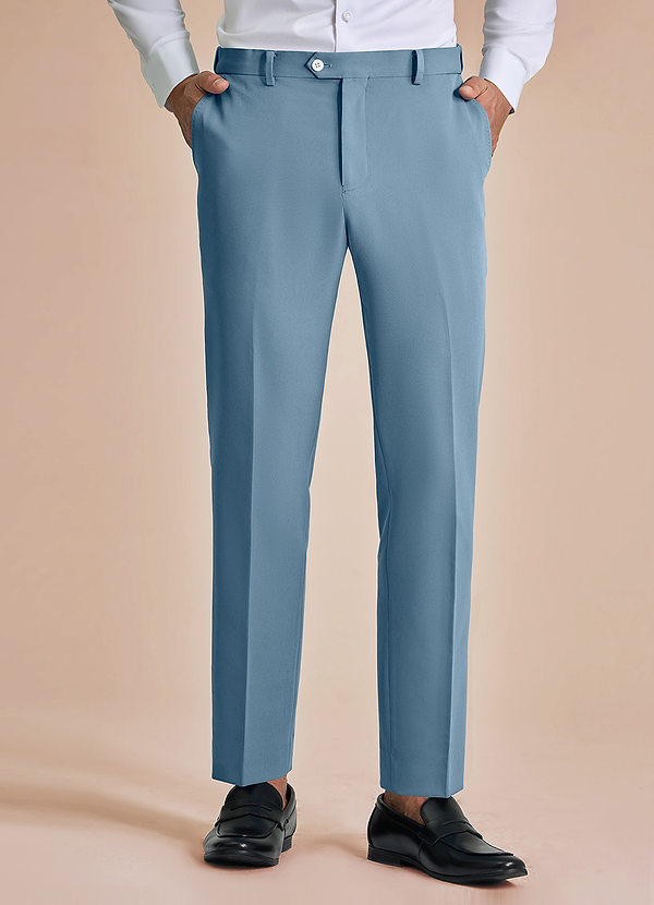 James Light Blue Structured Stretch Dress Pants | Slim Short Dress ...
