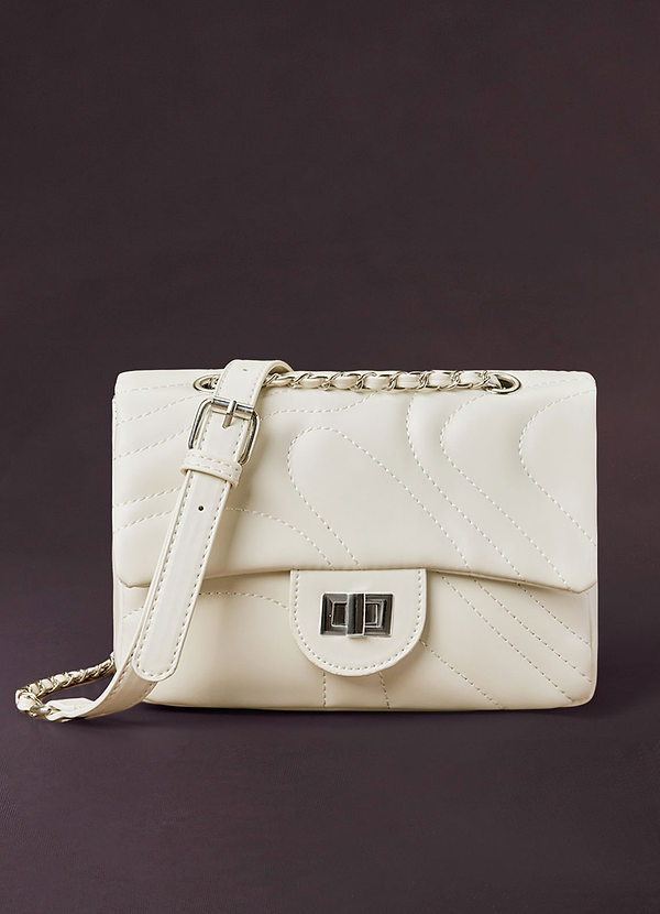 Porzellan Weiß Stilvolle gesteppte Umhängetasche Bags | Azazie