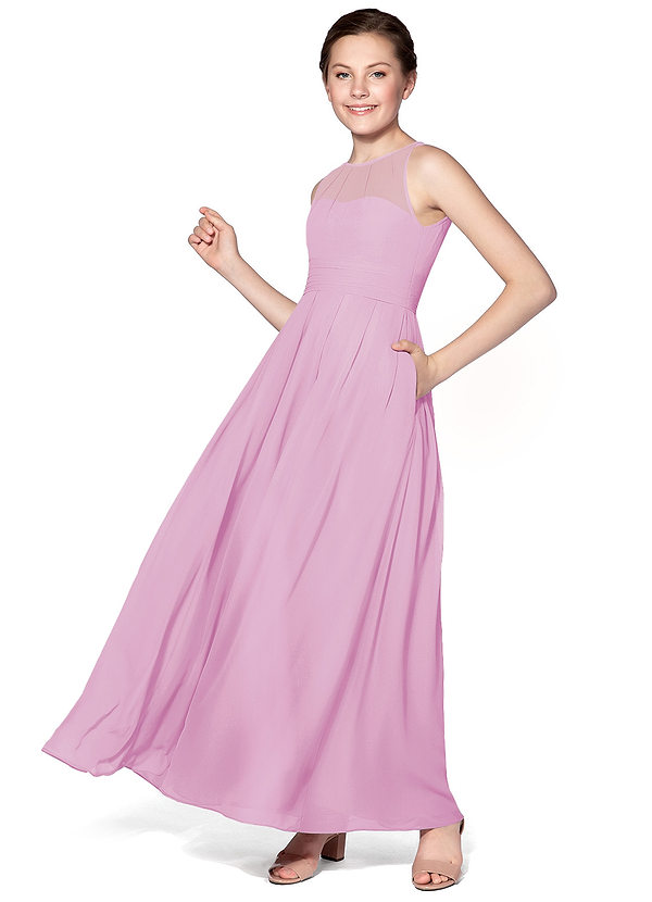 Candy Pink Azazie Bibiane Junior Bridesmaid Dresses | Azazie