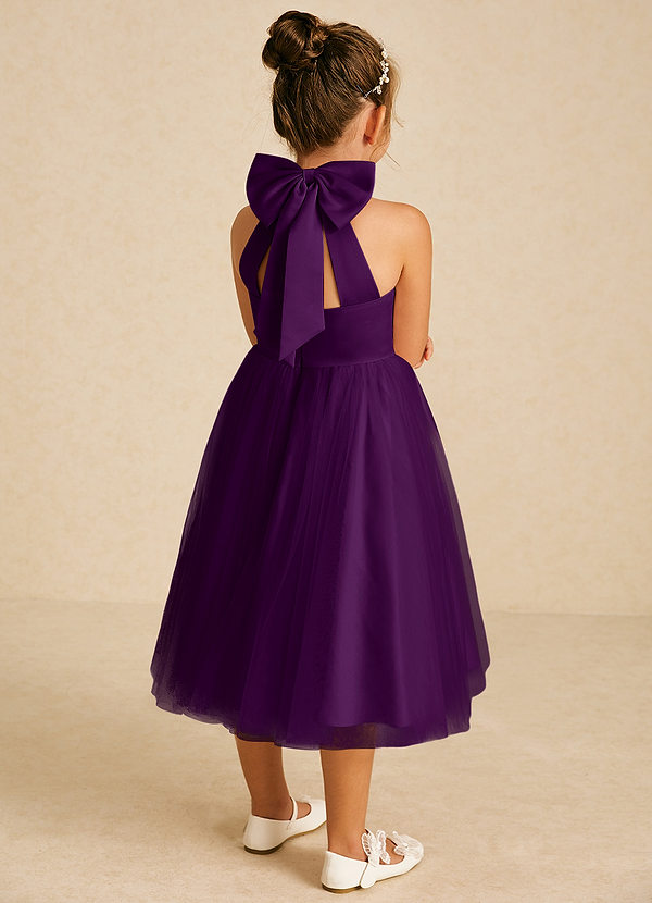 Azazie Dora Grape A-Line Bow Tulle Dress | Azazie AU