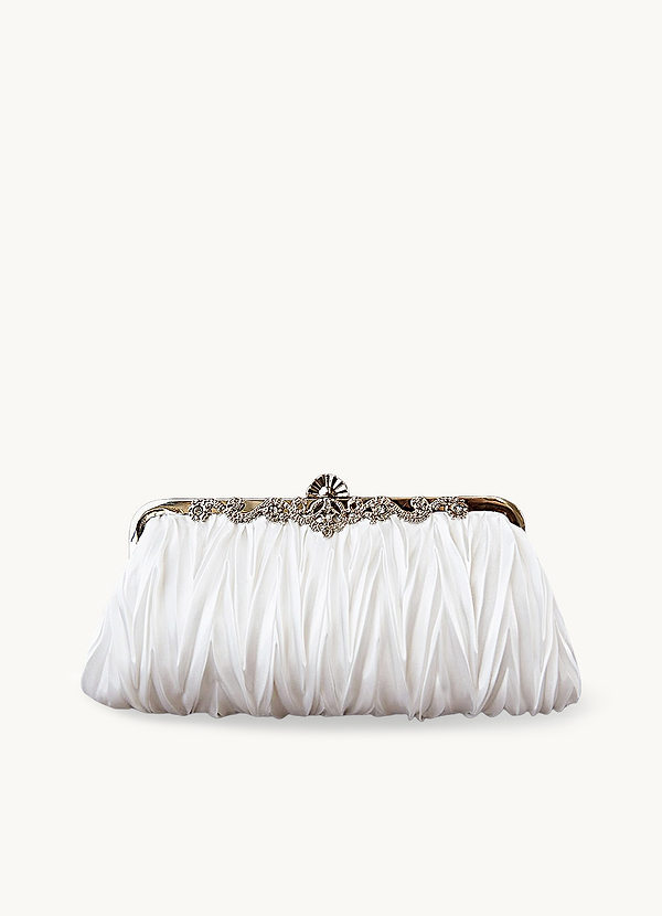 White Gorgeous Pleated Clutch Bag | Azazie