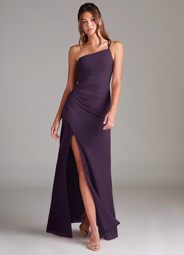 Azazie Eren Plum Chiffon Bridesmaid Dresses | Azazie