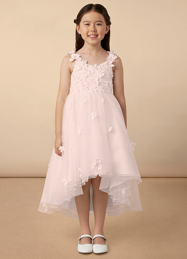 Azazie Ceres Rose Petal Ball-Gown Lace Tulle Dress | Azazie