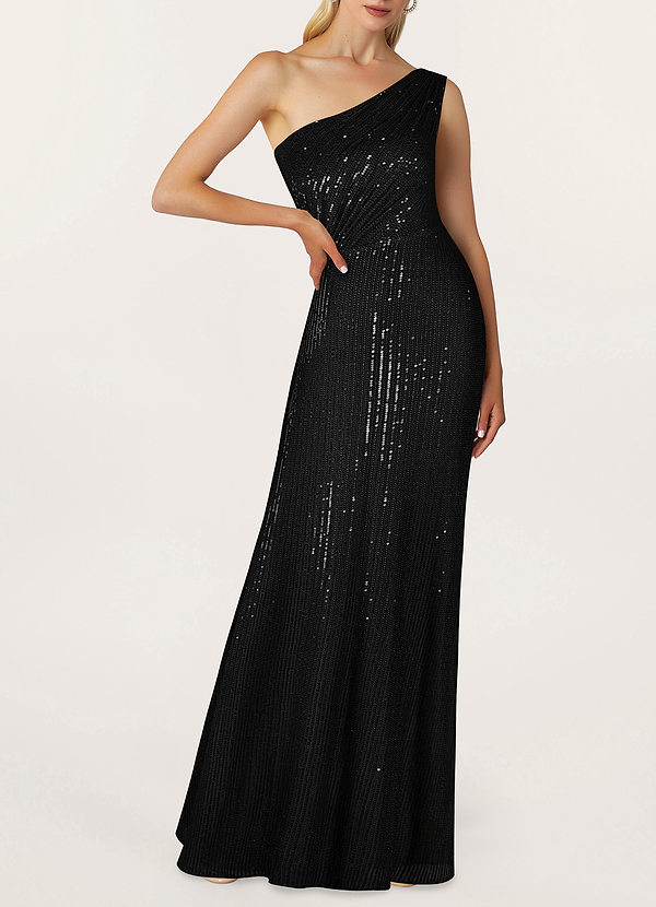 Noir Upstudio Phoenix Robe A-ligne Encolure asymétrique Longueur sol ...