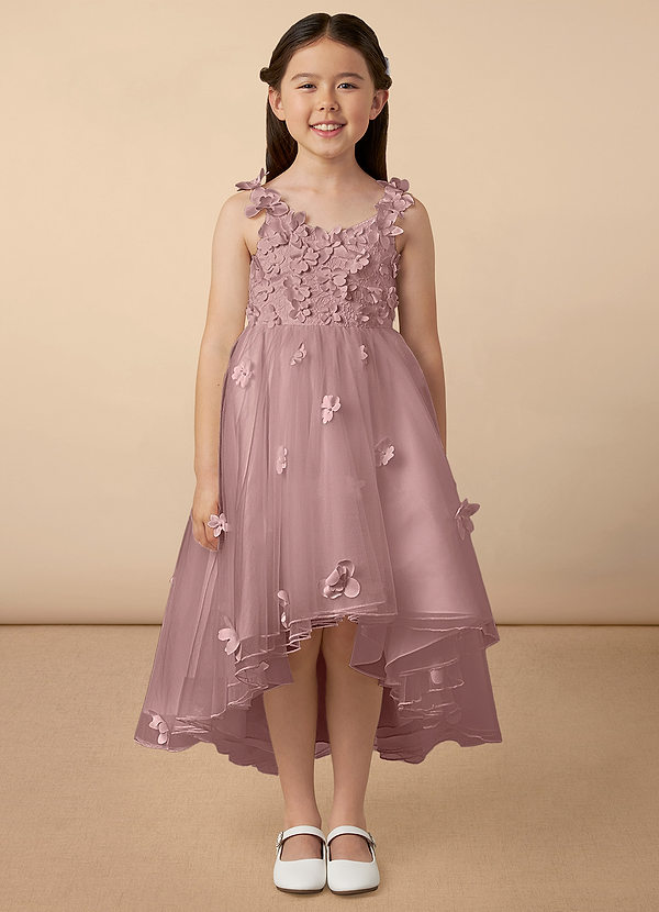 Azazie Ceres Dusty Rose Ball-Gown Lace Tulle Dress | Azazie CA