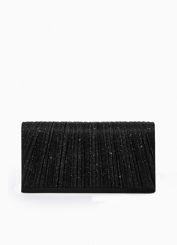 Black Pleats Elegant Clutch Bag Bags | Azazie