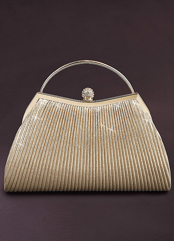 Gold Elegant Pleated Hand Bag Bags | Azazie