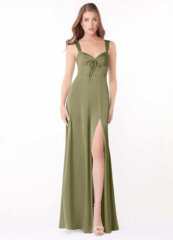 Azazie Alexia Stretch Satin Dress Pistachio Bridesmaid Dresses | Azazie