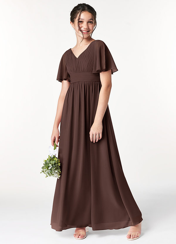 Azazie Temeka Junior Bridesmaid Dress in Ganache | Azazie AU