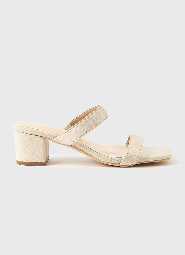 Apricot Two Strap Low Chunky Heel Sandal | Azazie