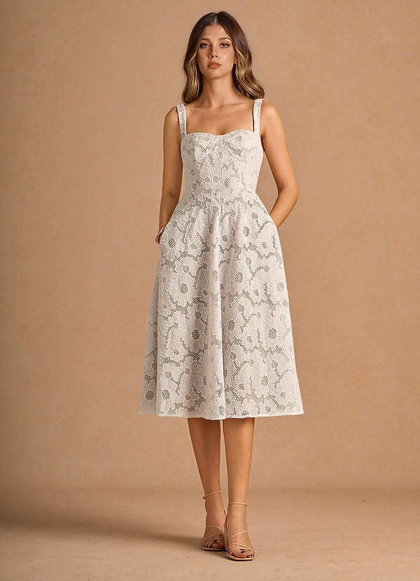 Liz White Midi Dress | Azazie