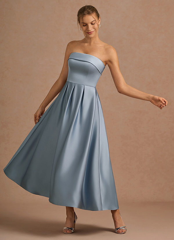 Lucienne Powder Blue Midi Dress | Azazie