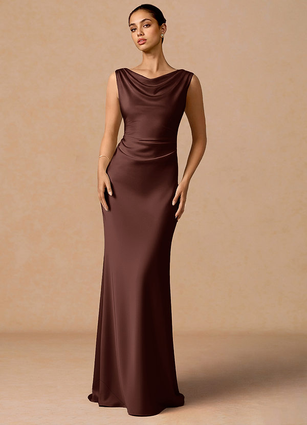 Evarine Mocha Coco Maxi Dress | Azazie