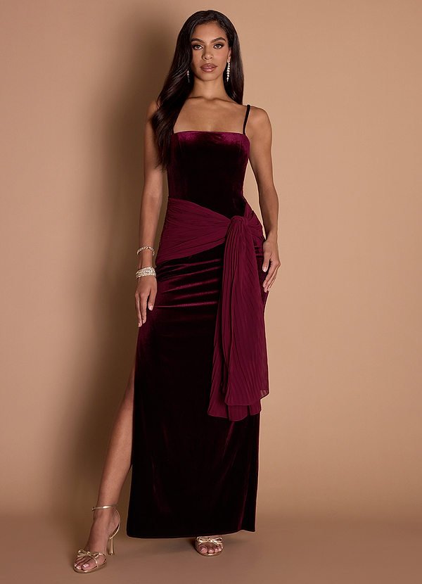 Janelle Wine Maxi Dress | Azazie