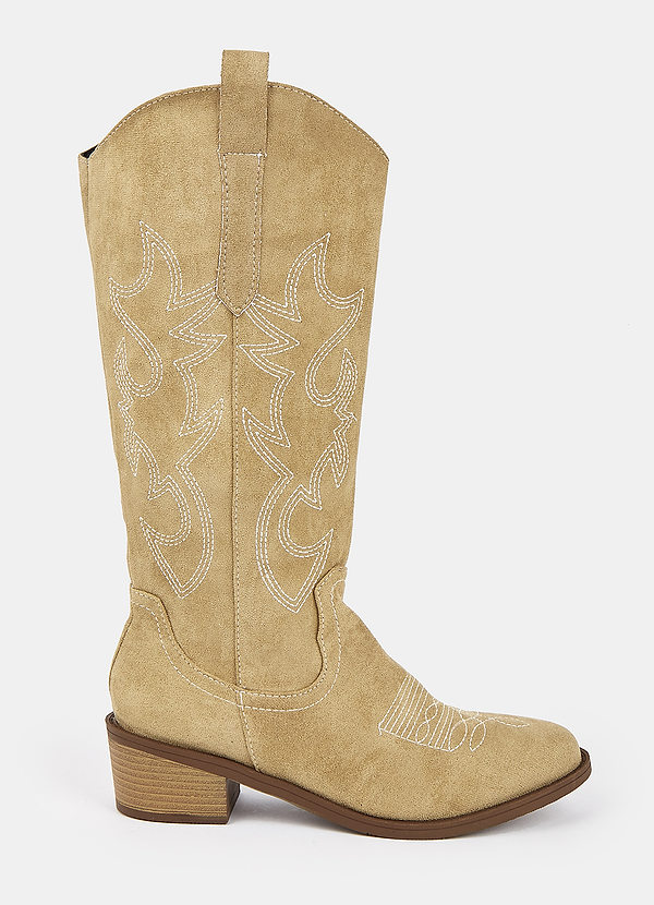 Khaki Suede Cowboy Boots | Azazie