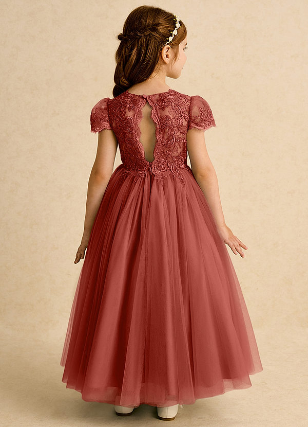 Azazie Puff Terracotta Ball-Gown Lace Tulle Dress | Azazie