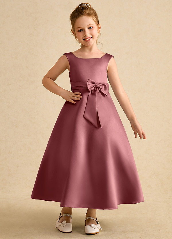 Azazie Eve Amethyst A-Line Pleated Matte Satin Dress | Azazie