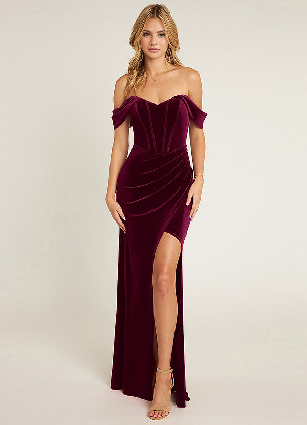 Jas Vin Robe longue en velours | Azazie