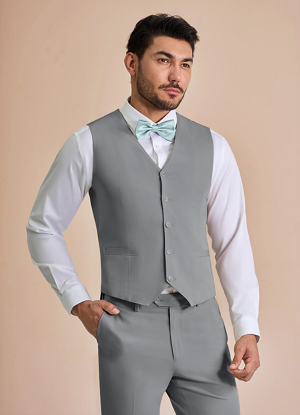 William Gris Chaleco de traje | Delgado Corto Chalecos de traje | Azazie ES