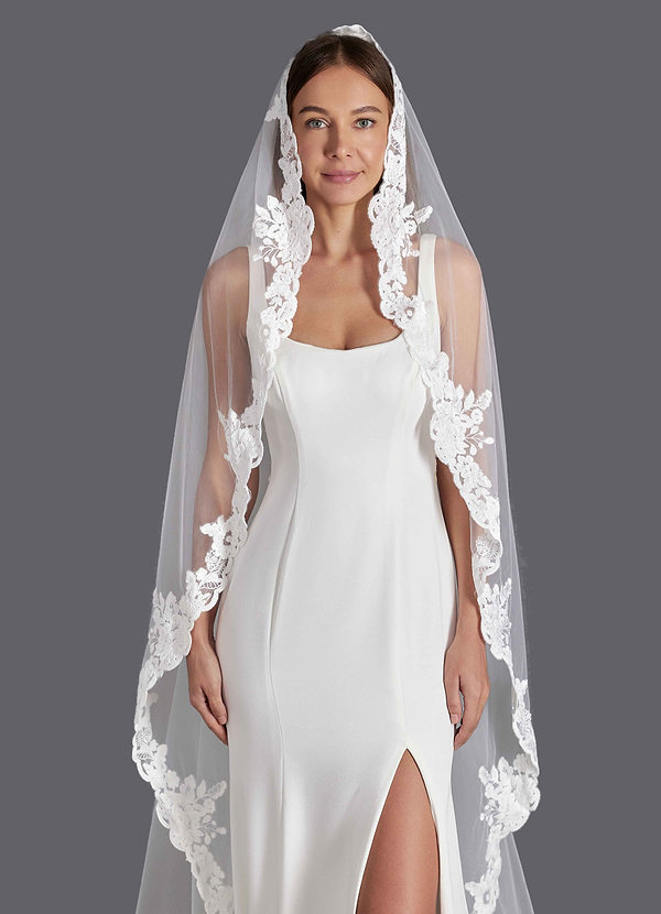 Persila Lace Chapel Length Veil | Azazie AU