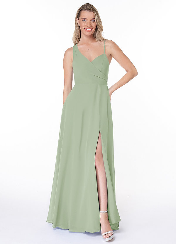 Dusty Sage Azazie Destiny Bridesmaid Dresses | Azazie