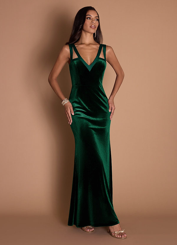 Tania Hunter Green Maxi Dress | Azazie