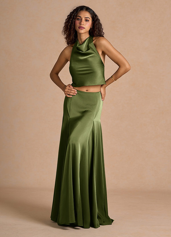 Ryleigh Olive Green Two-Piece Sets | Azazie CA