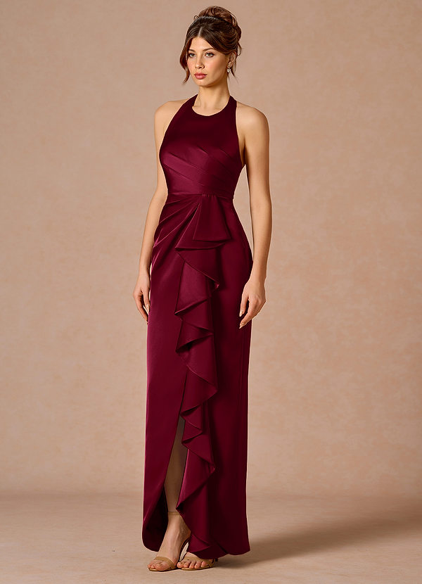 Lilibeth Merlot Maxi Dress | Azazie