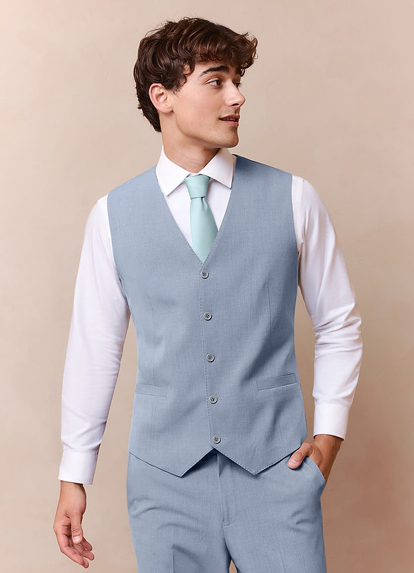Savile Light Blue Wool Blend Suit Vest Suit Vests | Azazie AU