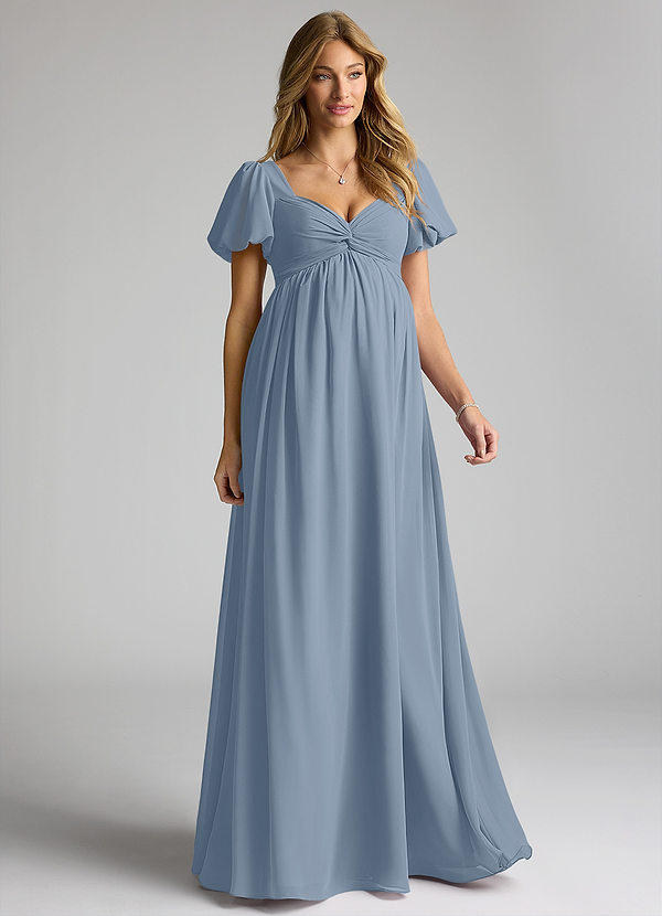 Azazie Madisynn Maternity Bridesmaid Dresses in Dusty Blue | Azazie CA