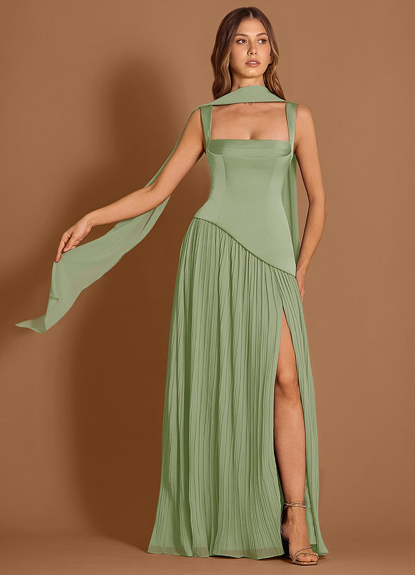 Stephanie Light Green Maxi Dress | Azazie CA