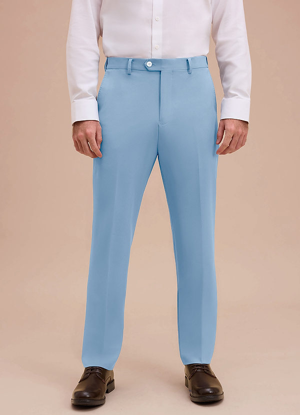 Ethan Sky Blue Refined Weave Dress Pants | Slim Short Dress Pants ...